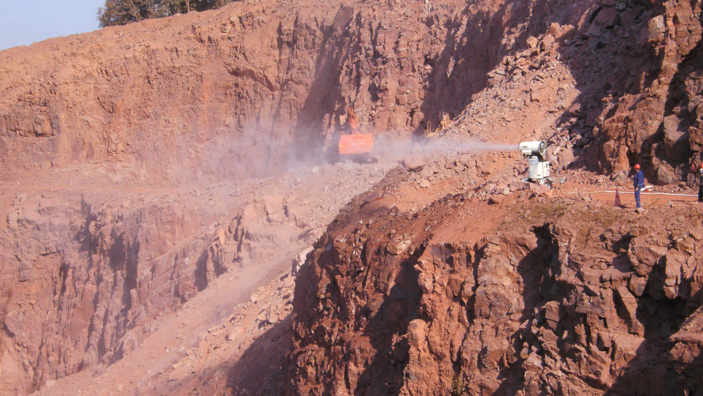 Dust Control Quarries with water mist and Turbine