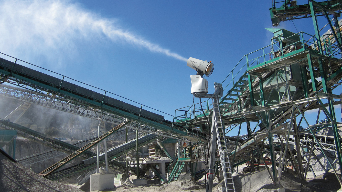 Dust Control Quarries with water mist and Turbine