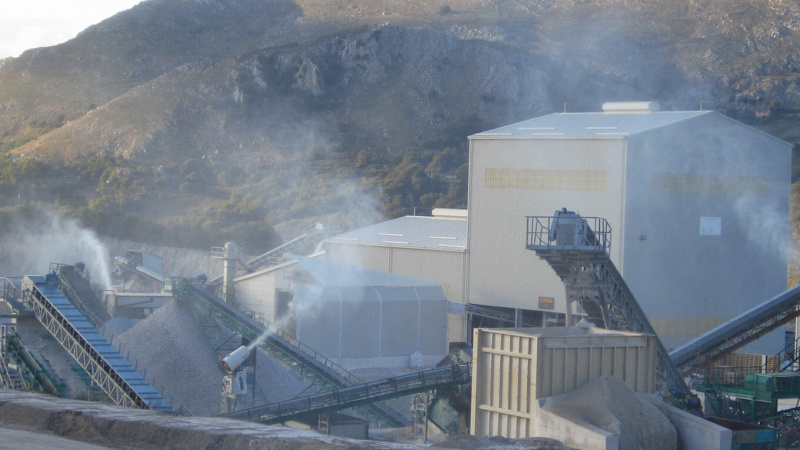 Dust Control Quarries with water mist and Turbine