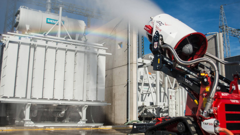 Water mist systems in electrical substations and for transformer fires