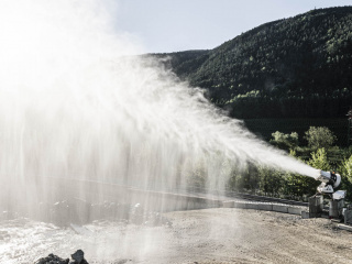 Dust suppression & abatement methods with water mist turbine