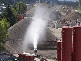 Dust suppression & abatement methods with water mist turbine