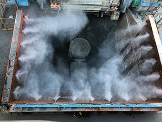 Dust abatement techniques with water mist cannons