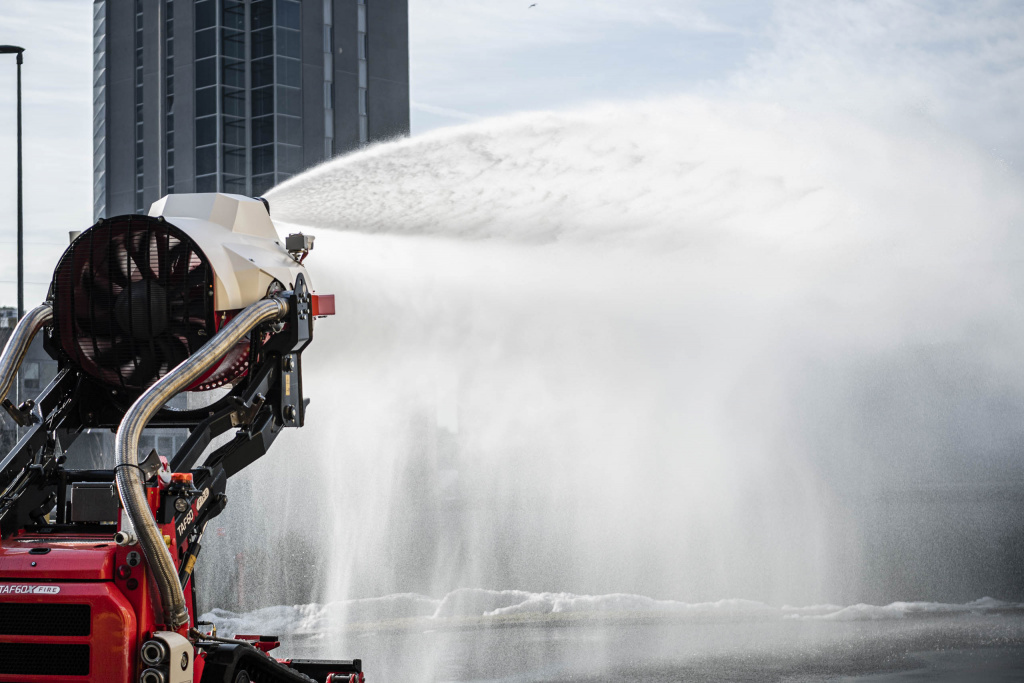 Water mist in use for firefighting, dust suppression, gas suppression ...