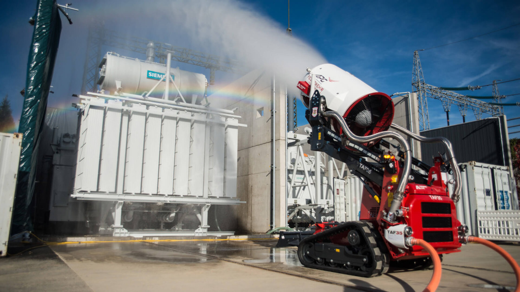 Water mist systems in electrical substations and for transformer fires